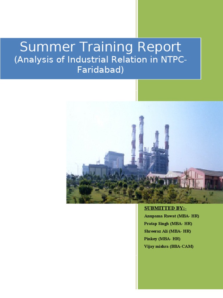 NTPC Summer Training Report | PDF | Industrial Relations | Strike Action