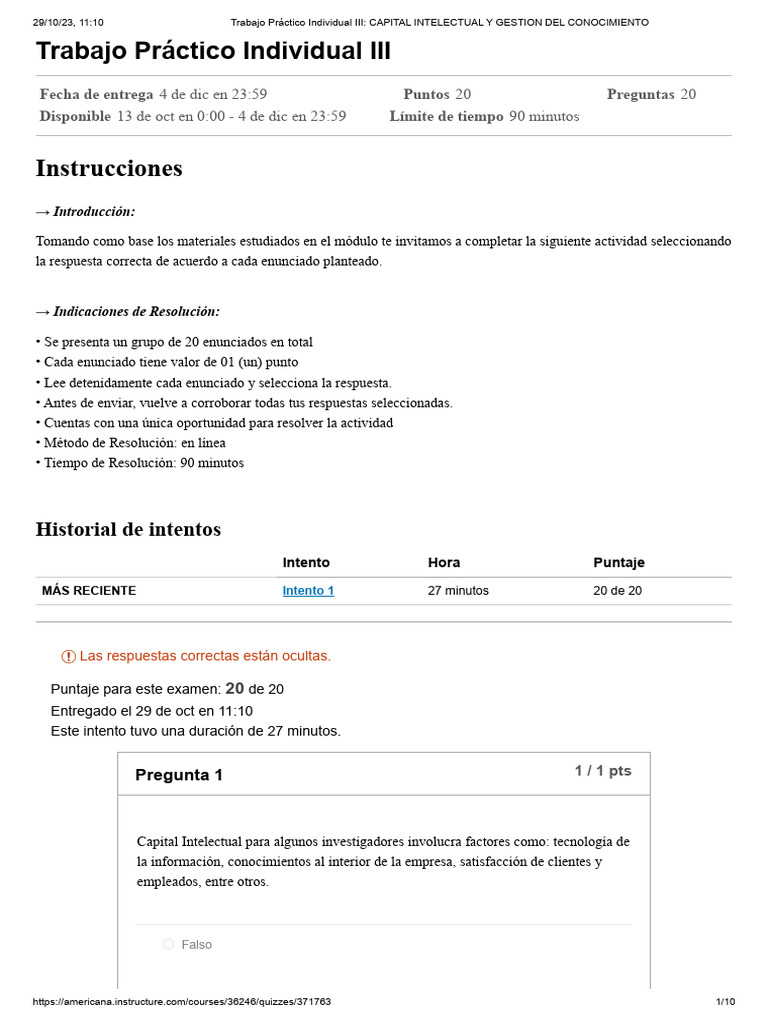 Trabajo Practico Individual III Capital Intelectual y Gestion Del Conocimiento | Descargar ...
