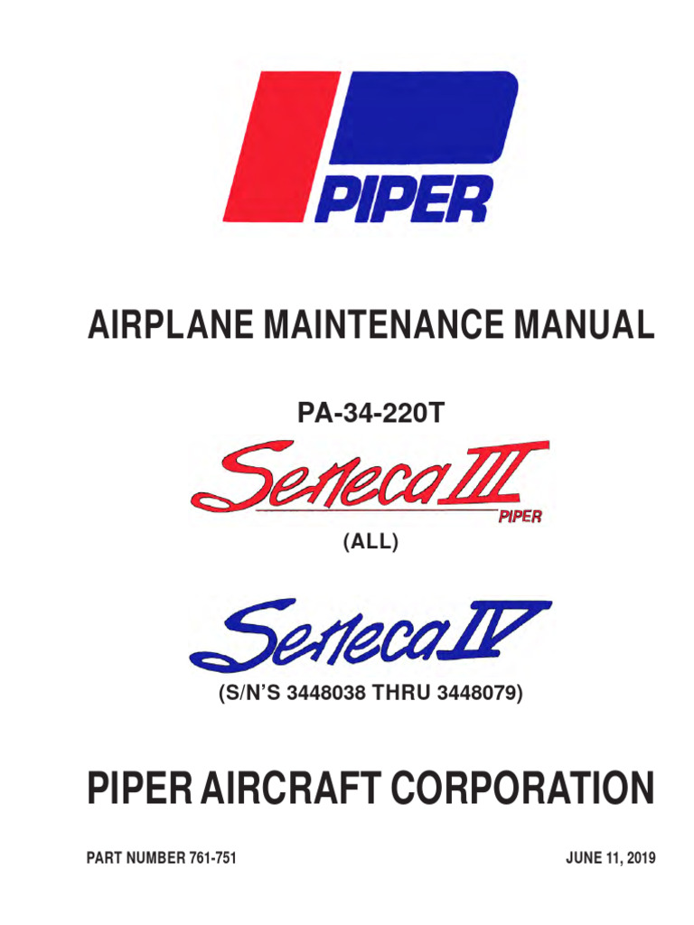 Piper Service Manual 761-751 | PDF