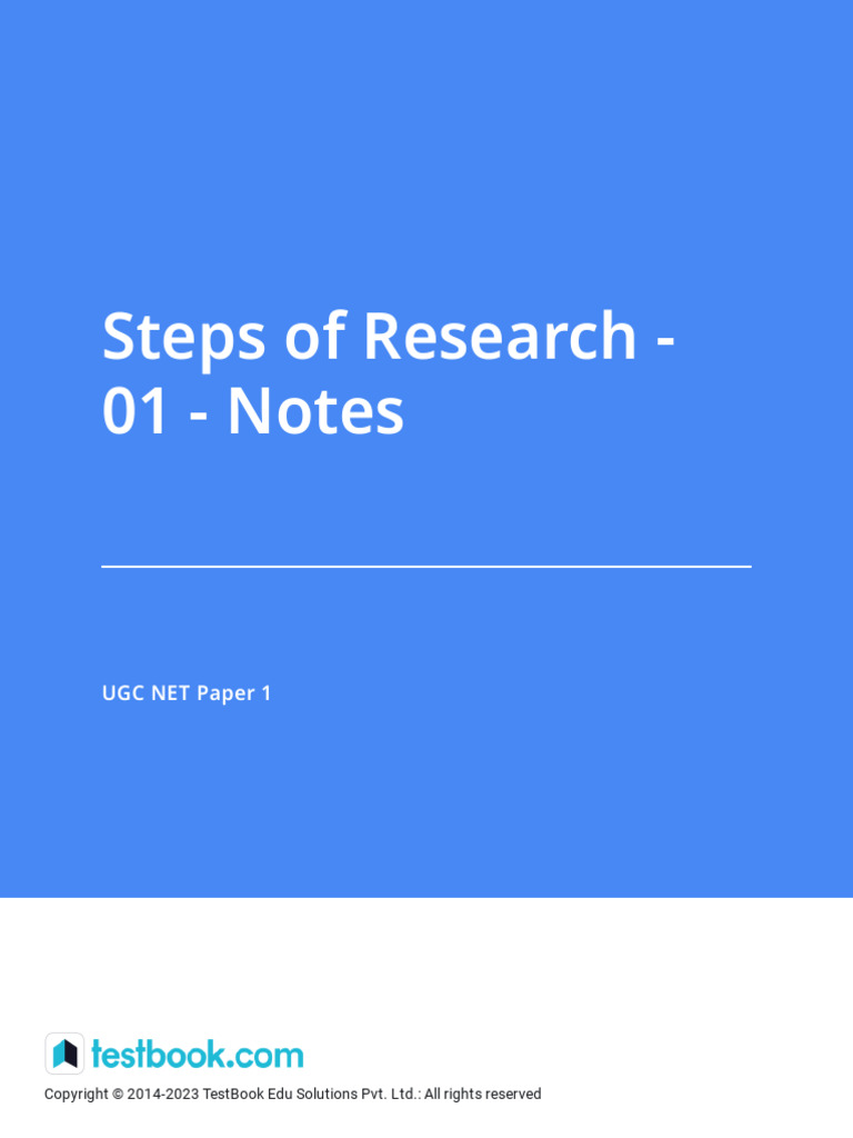 Steps of Research - 01 - Notes | PDF