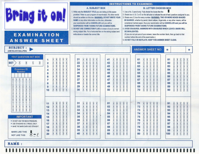 Scantron Sheet | PDF