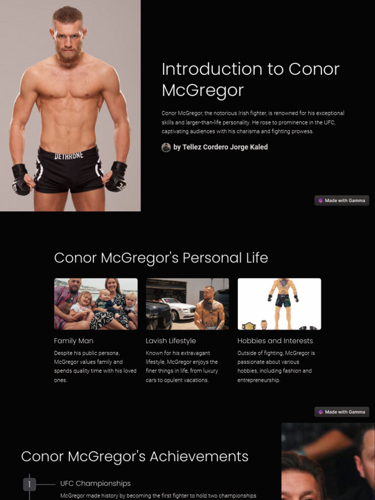 Presentation Mcgregor | PDF | Mixed Martial Arts | Ultimate Fighting Championship