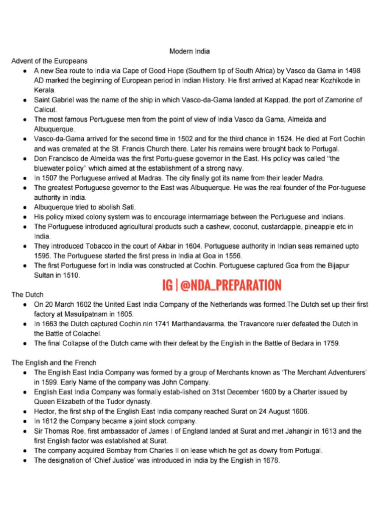 Modern History Notes | PDF