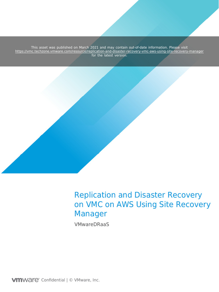 Replication and Disaster Recovery On VMC On Aws Using Site Recovery ...