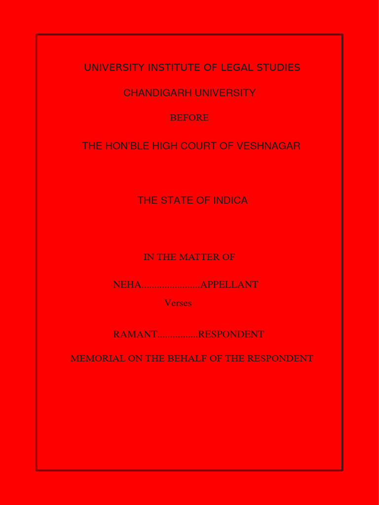 Moot Problem 02 (Respondent) | PDF | Judgment (Law) | Lawsuit