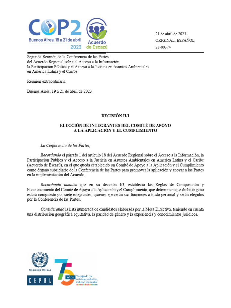 COP 2 Decision II | PDF | Gobierno