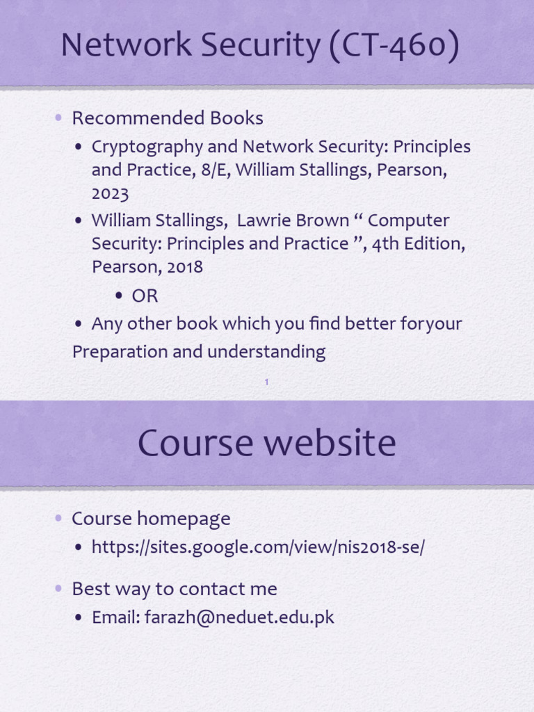 Network Security Course Overview and Resources | PDF | Security | Computer Security