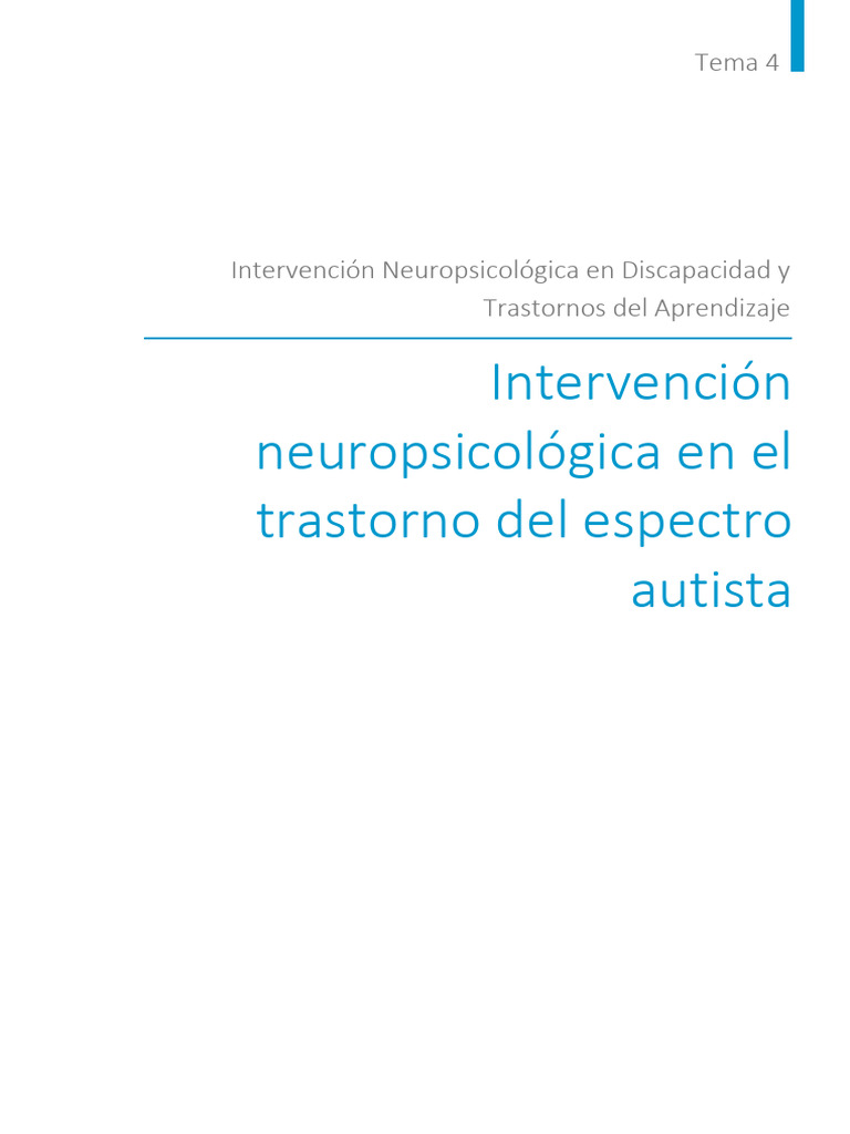 Tema 4 | PDF | Espectro autista | Aprendizaje