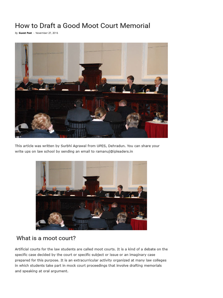 How To Draft A Good Moot Court Memorial | PDF | Public Law | Justice