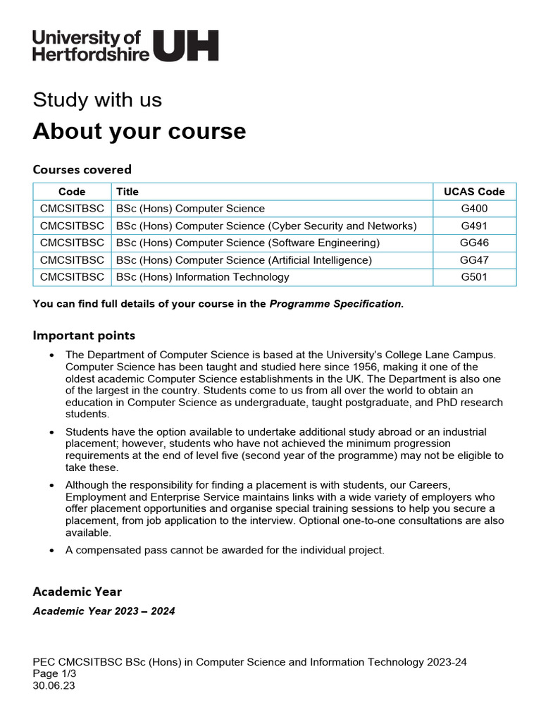 2023 About Your Course BSC Hons Computer Science Cyber Security and ... 2023 About Your Course BSC Hons Computer Science Cyber Security and ...