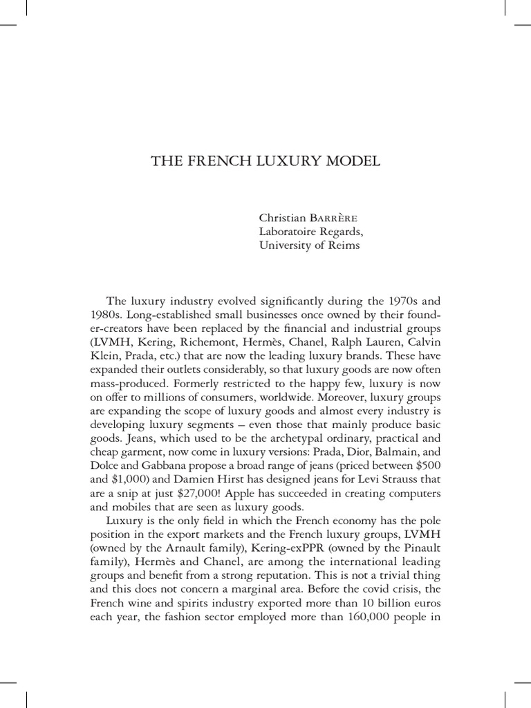The French Luxury Model | PDF | Luxury Goods | Viticulture