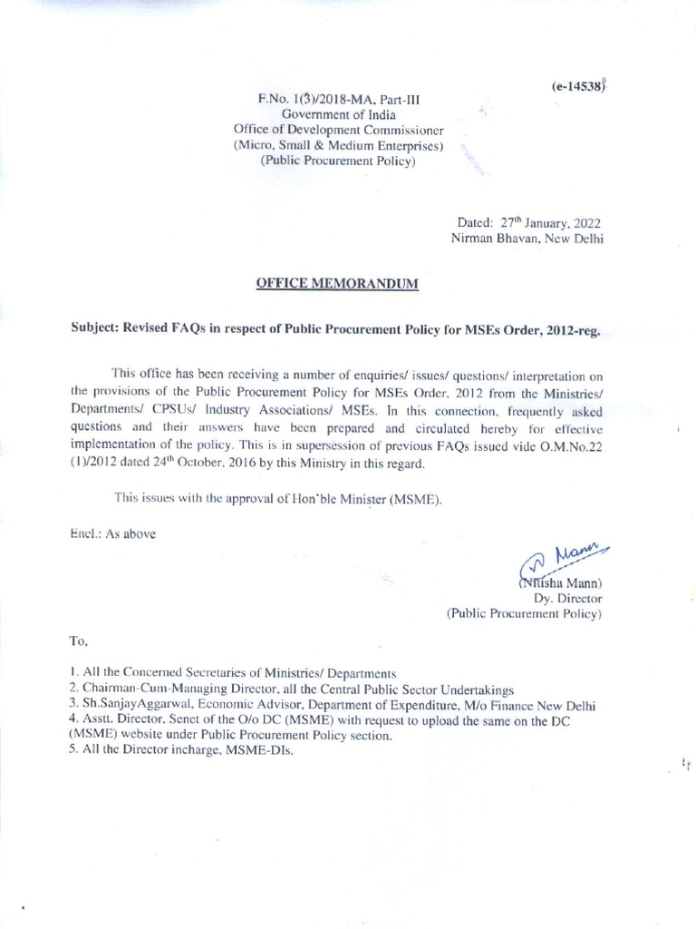 FAQs on MSE Procurement Policy | PDF | Procurement | Business
