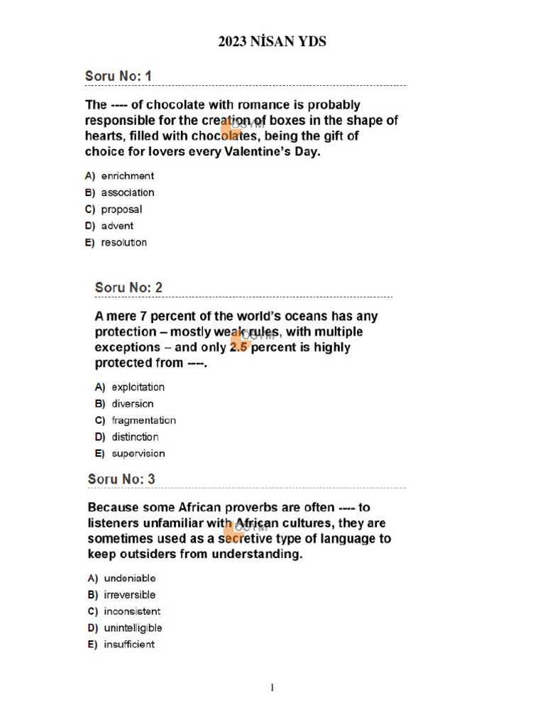 2023 Ni̇san Yds Sorulari | PDF | Technology & Engineering