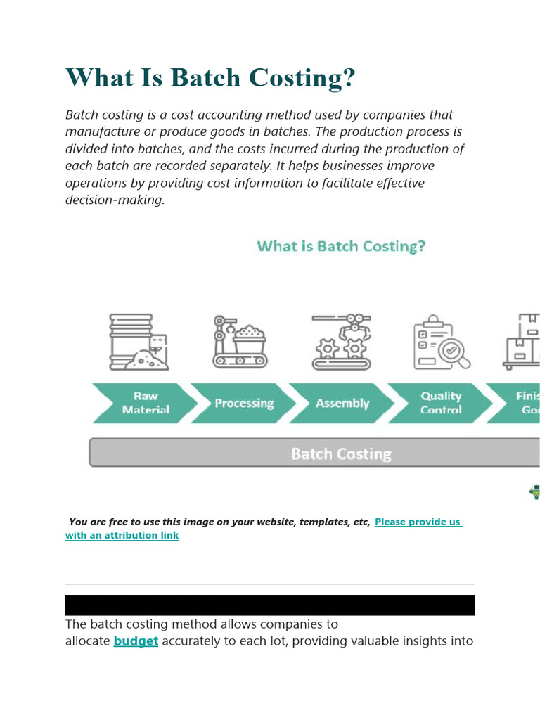 Batch Costing | PDF | Cost Accounting | Cost