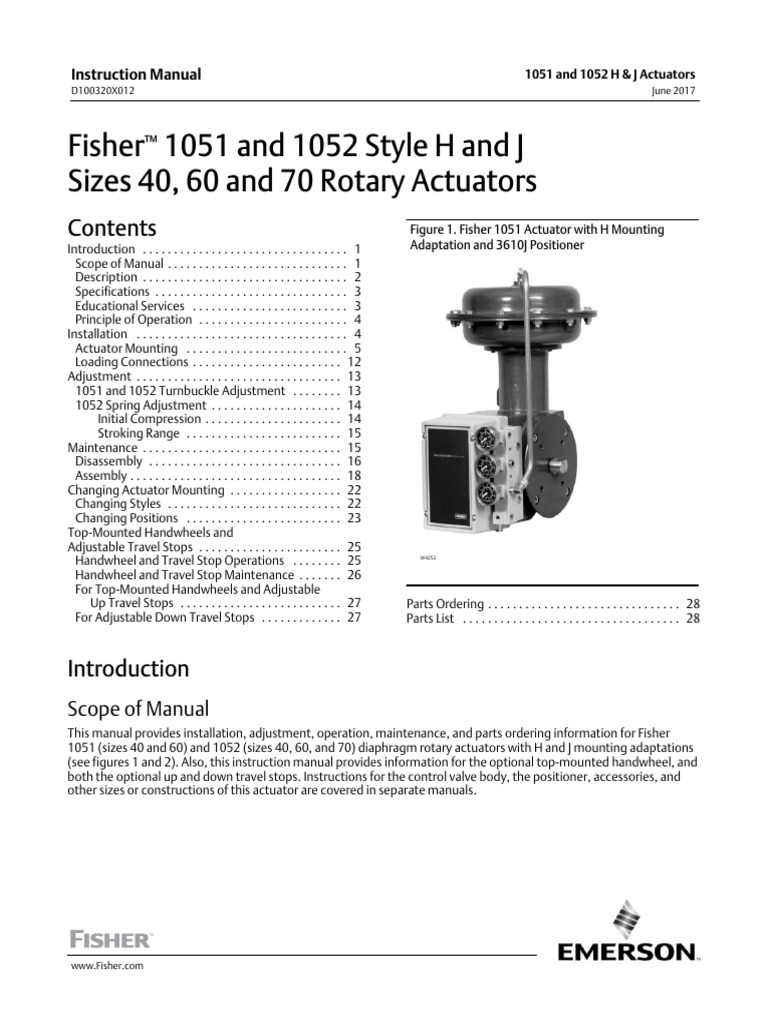 Fisher Actuador de Diafragma 1051-1052 (40-60-70) (H & J) Inglés | PDF ...