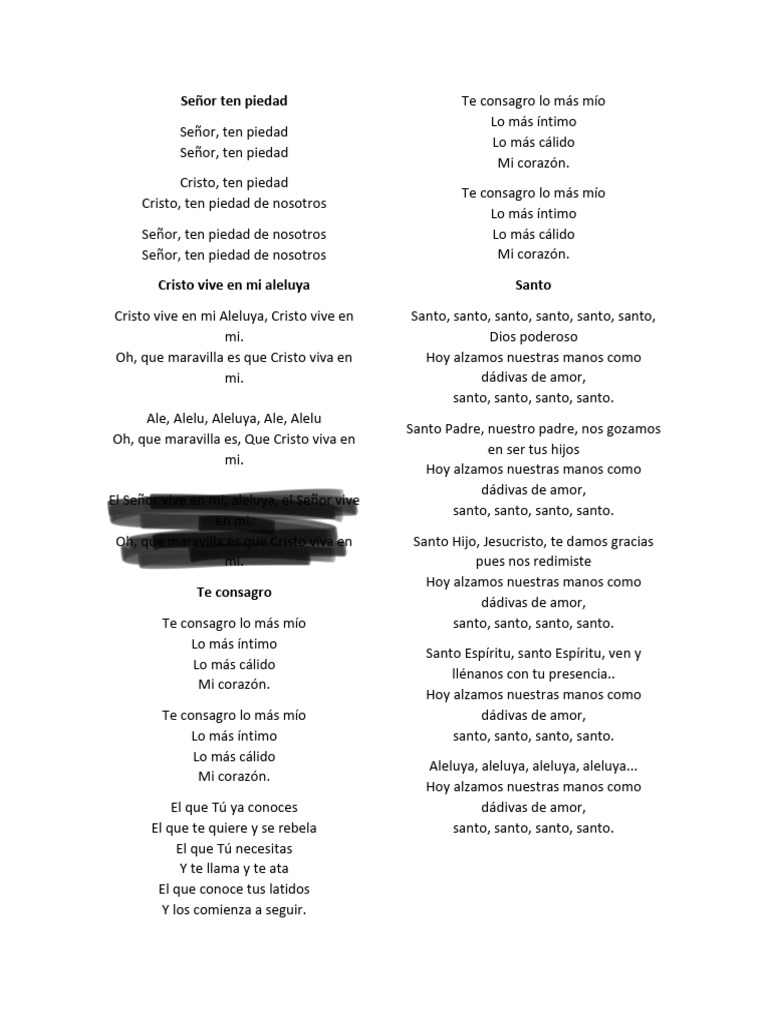 Canciones | PDF | Cristo (título) | Amor