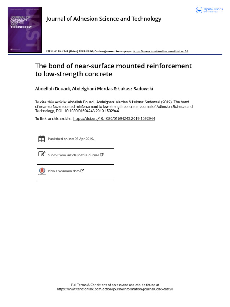 The Bond of Near-Surface Mounted Reinforcement To Low-Strength Concrete ...