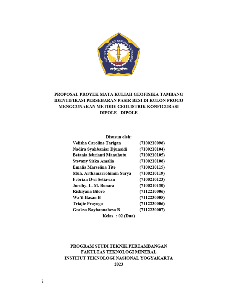Proposal Proyek Geofisika Graksa | PDF