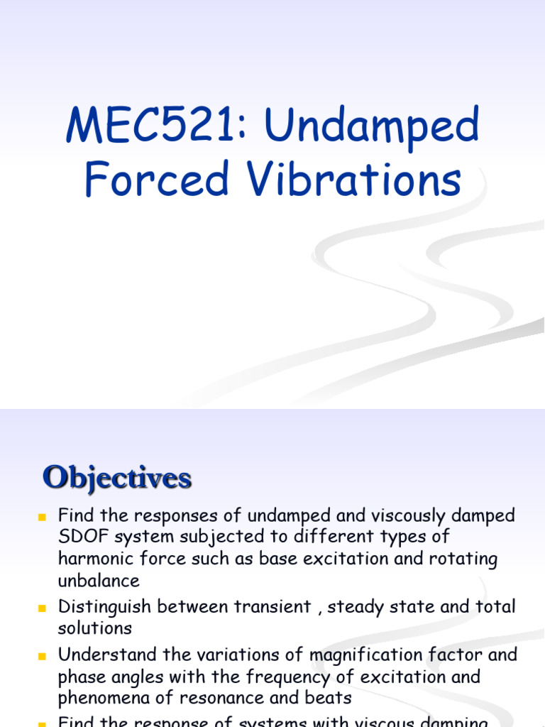 c1) 1DOF_Forced vib | PDF | Damping | Resonance