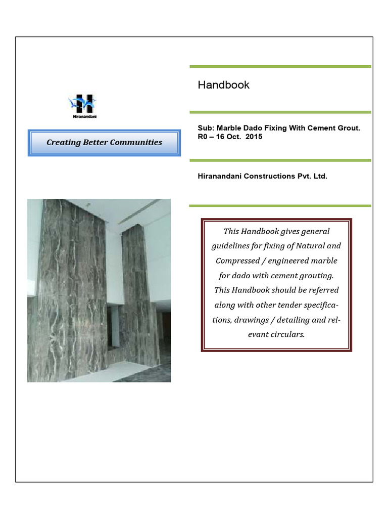 Marble Dado Installation Guide | PDF | Screw | Wall