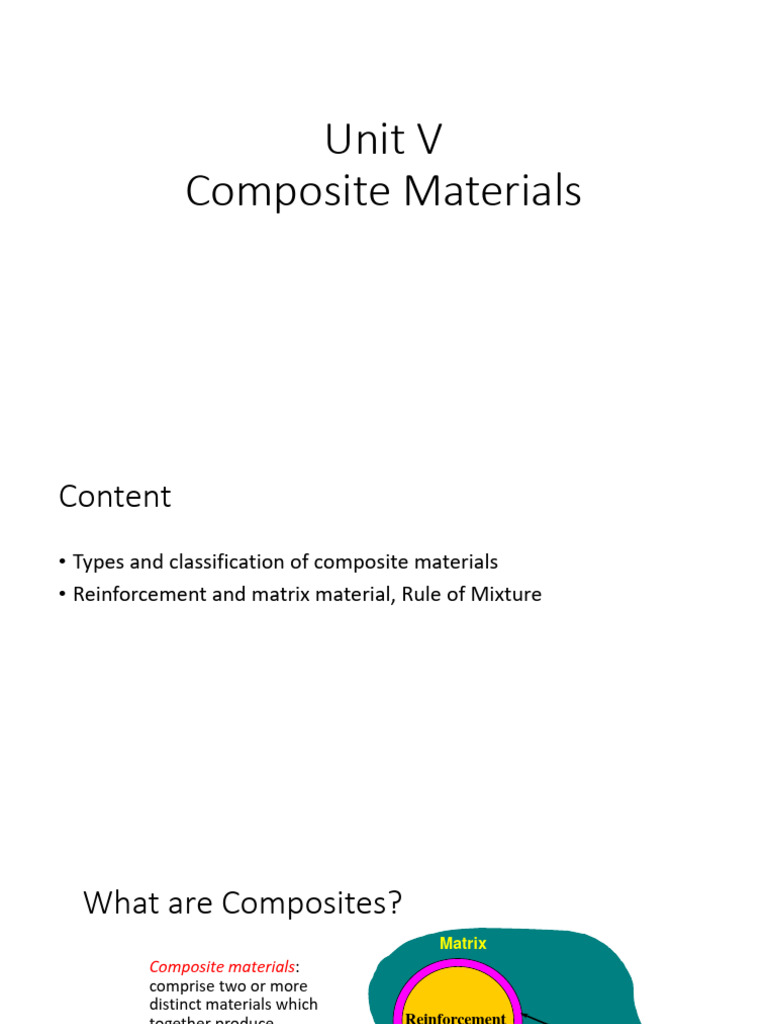 S5 Composite Materials - Classification - Rule of Mixtures | PDF | Composite Material | Physical ...