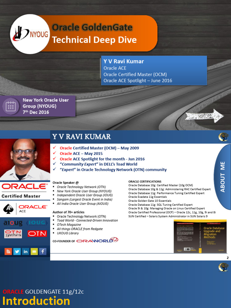NYOUG-Oracle GoldenGate Technical Deep Dive Dec2016 | PDF | Databases | Replication (Computing)