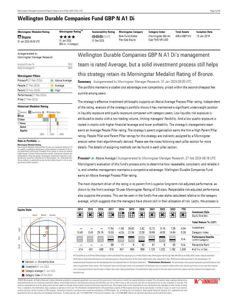 Morningstar Report 63723206e26a17cb57bfd0f9 | PDF | Sharpe Ratio ...