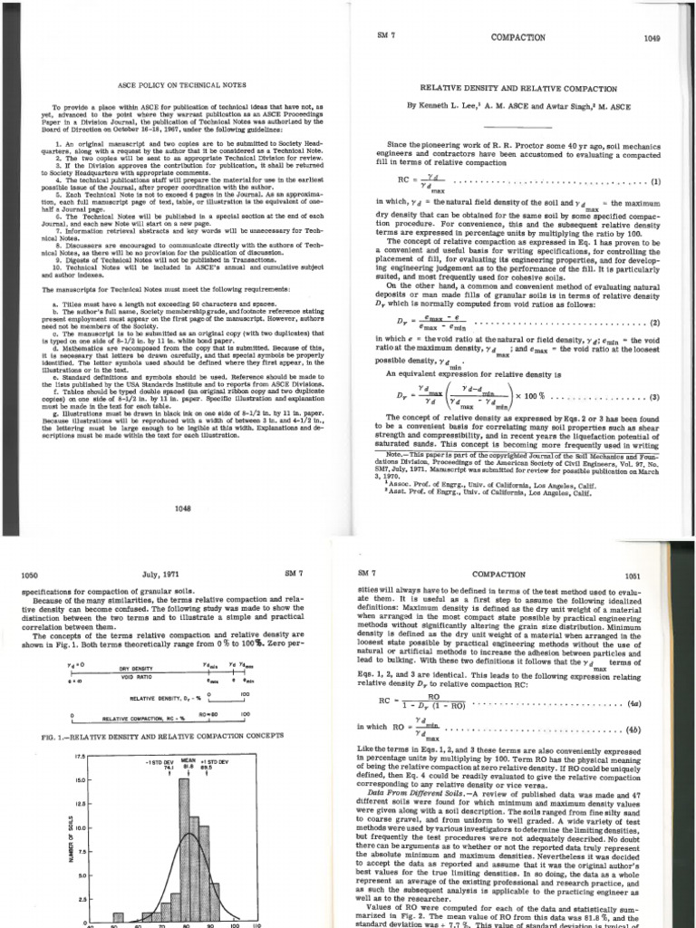 Relative Density-Relative Compaction - Lee and Singh - 1971 | PDF