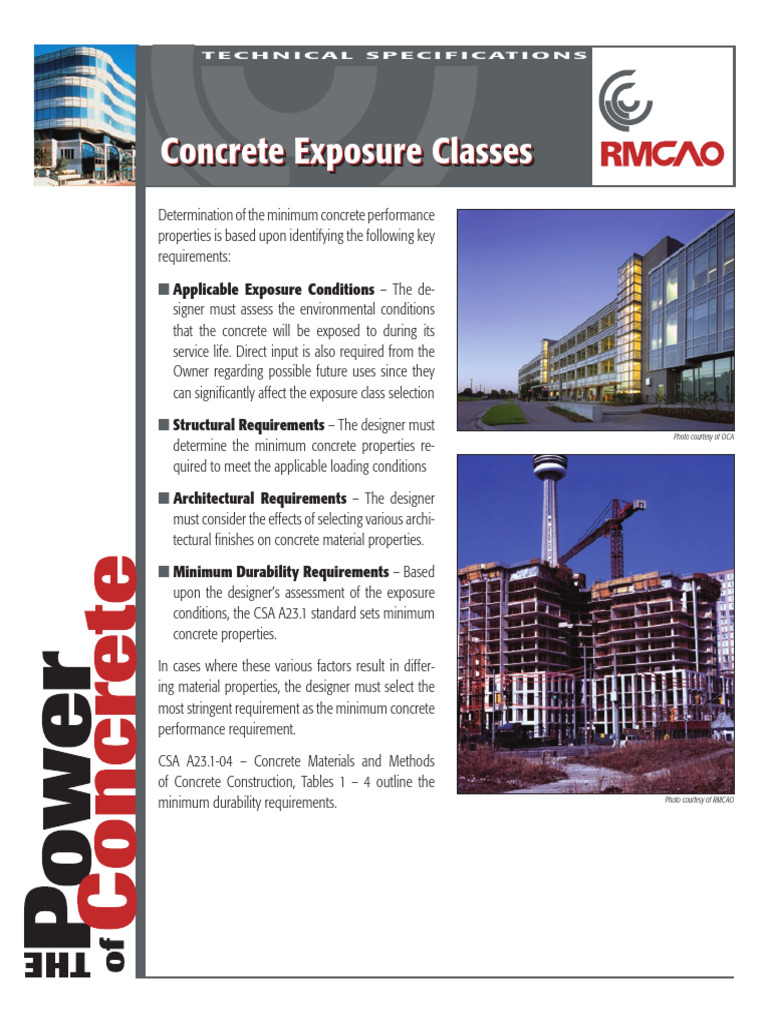 Concrete Exposures Classes | PDF | Concrete | Reinforced Concrete