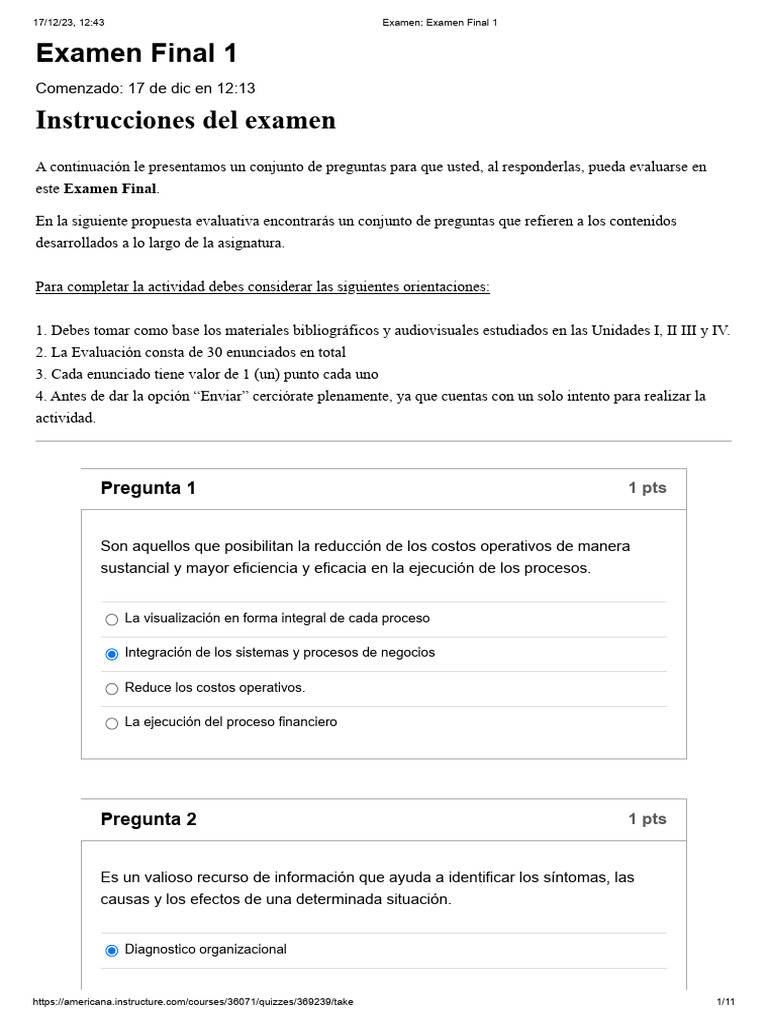 Examen - OYM Examen Final 1 | PDF | Planificación | Gestión de recursos humanos