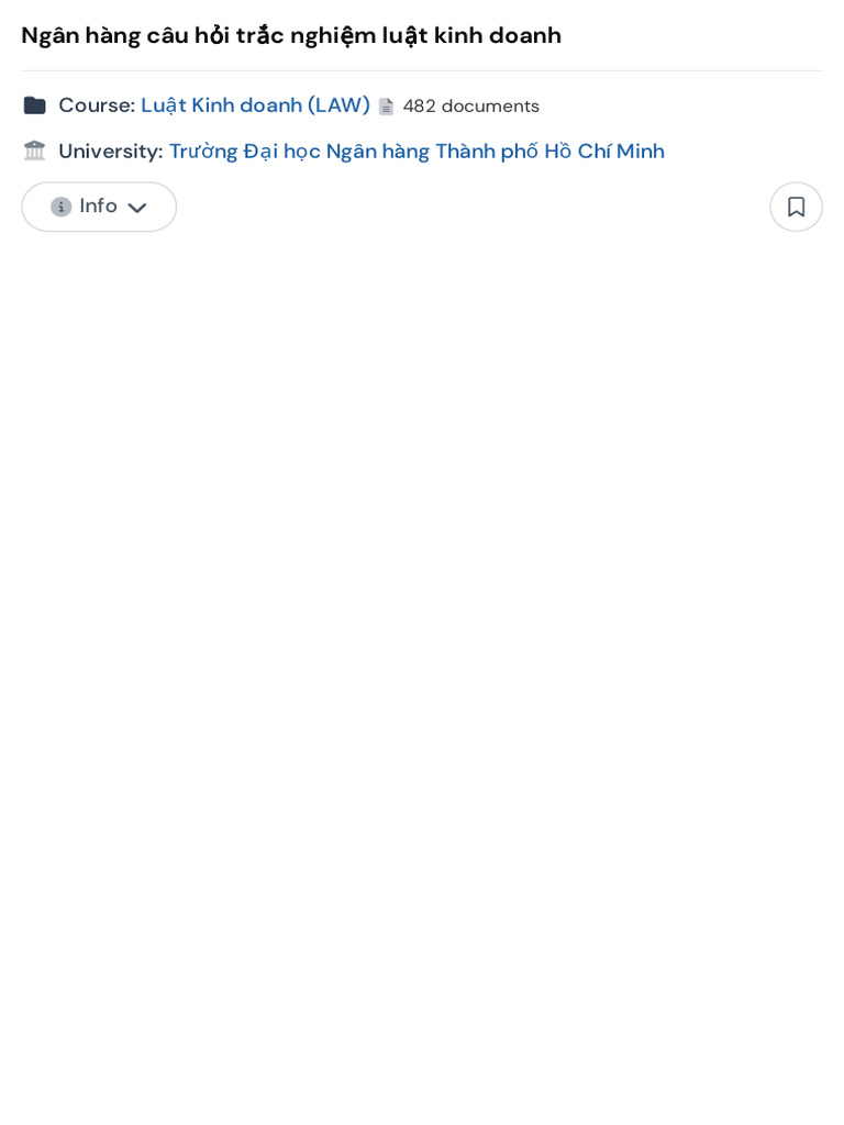 Ngan Hang Cau Hoi Trac Nghiem Luat Kinh Doanh - Compress | PDF