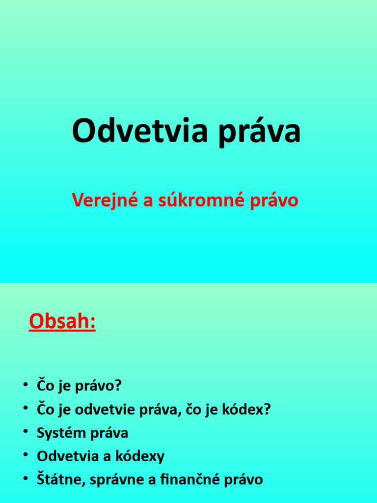 Odvetvia Práva | PDF