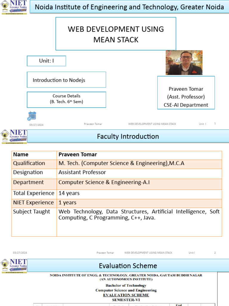 Unit-1 - MEAN | PDF | Networking | Internet & Web