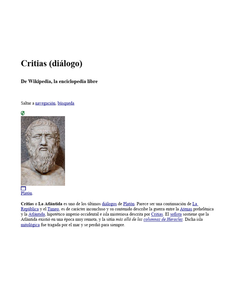 Critias (Diálogo) | PDF | Atlantis | Platón