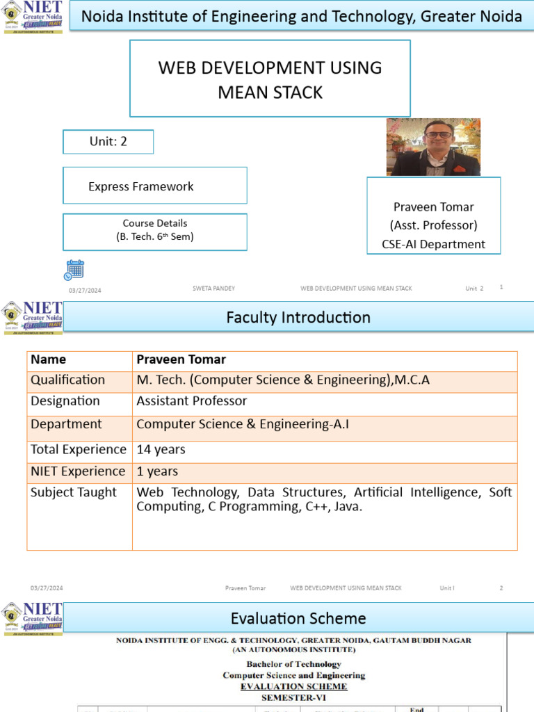 Unit-2 - Express Framework | PDF | World Wide Web | Internet & Web