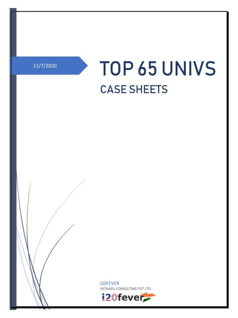 Top 65 Univs Case Sheets - Nov 2020 | PDF | Engineering | Graduate ...