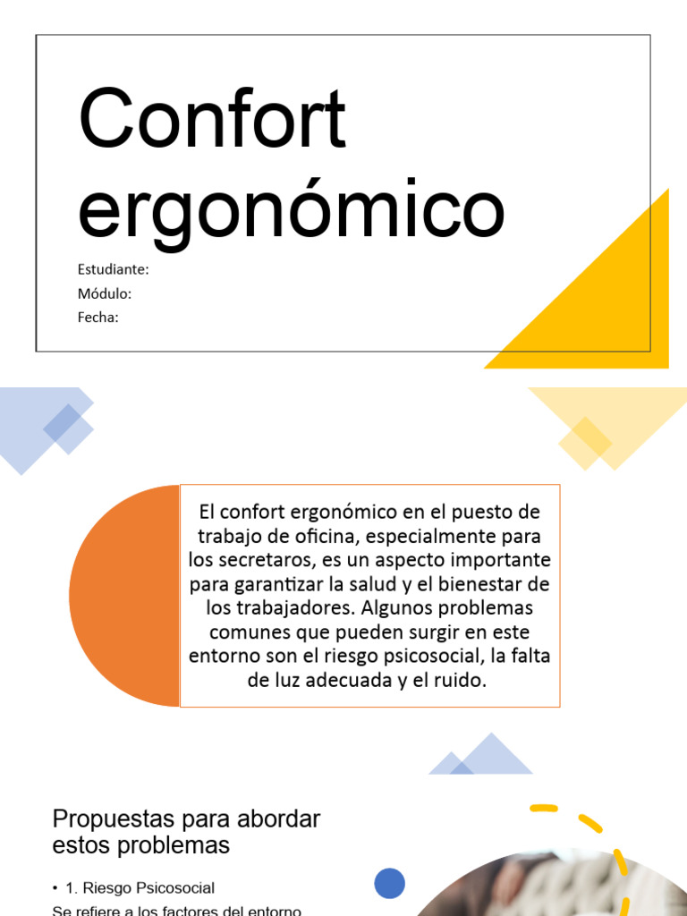 Confort Ergonomico | PDF | Factores humanos y ergonomía | ruido