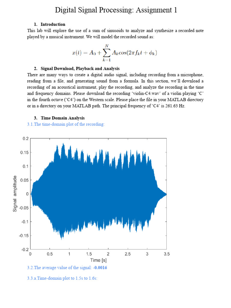 DSP Assignment 1 | PDF | Digital Signal Processing | Information And Communications Technology