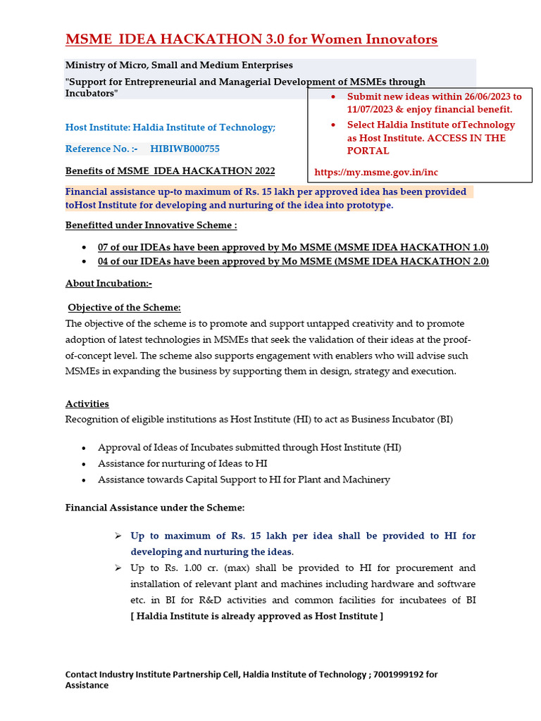 Msme Idea Hackathion3 | Download Free PDF | Innovation | Small And ...