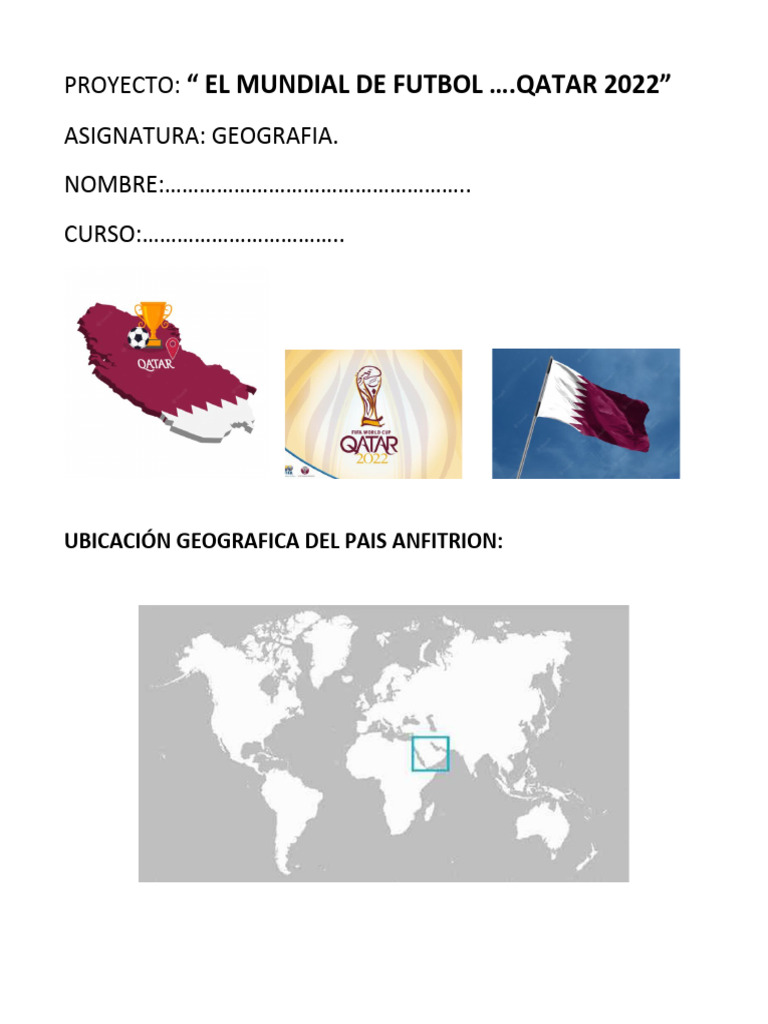 Proyecto Mundial de Futbol Qatar 2022 | PDF | FIFA Copa del Mundo