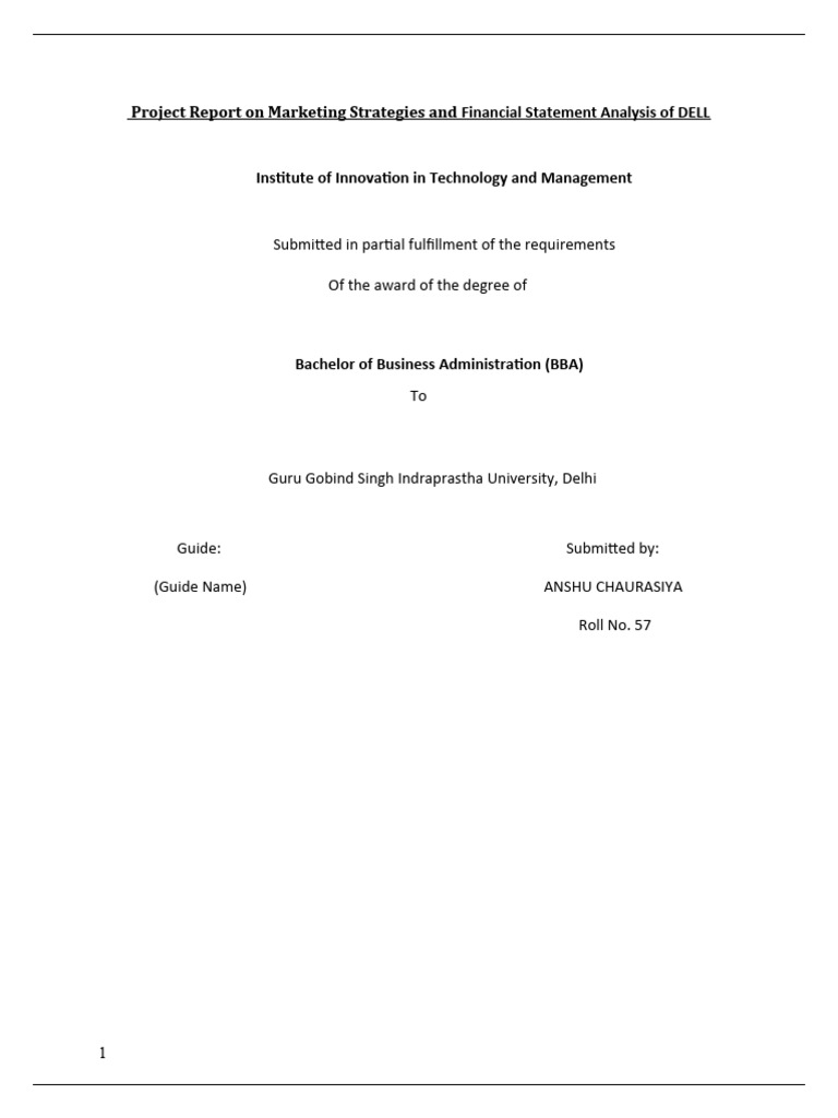 Anshu Minor Dell Project-123 | PDF | Dell | Equity (Finance)
