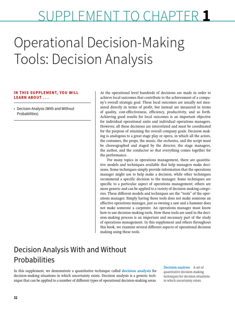 OM Unit 2 Decision Analysis | Download Free PDF | Decision Making | Uncertainty