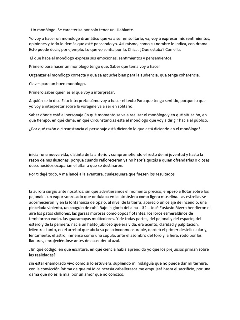 Un Monólogo | Descargar gratis PDF | Monólogo