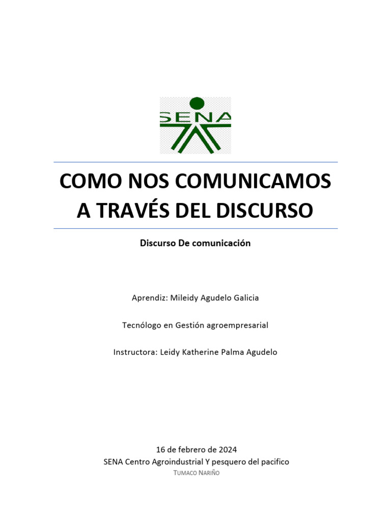 Como nos comunicamos atraves de un discurso | PDF | Comunicación ...