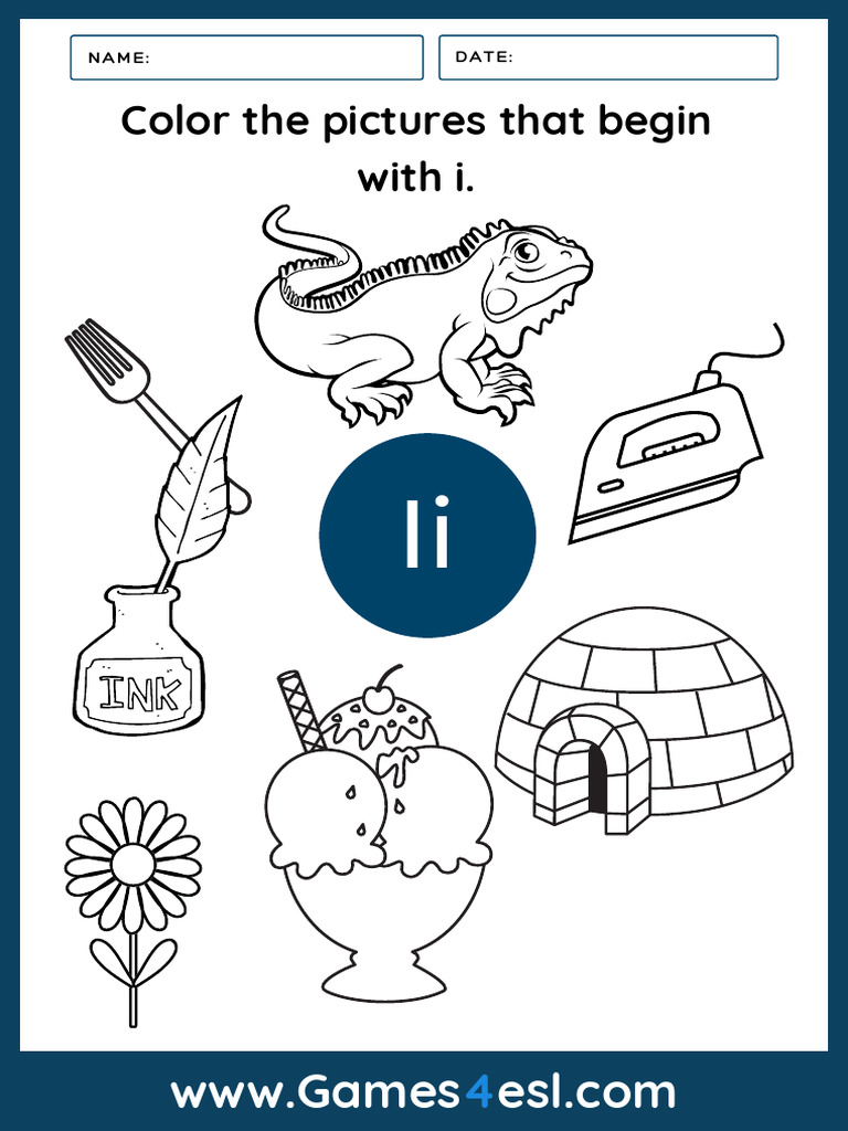 Exercise Letter I Worksheet 1 | PDF