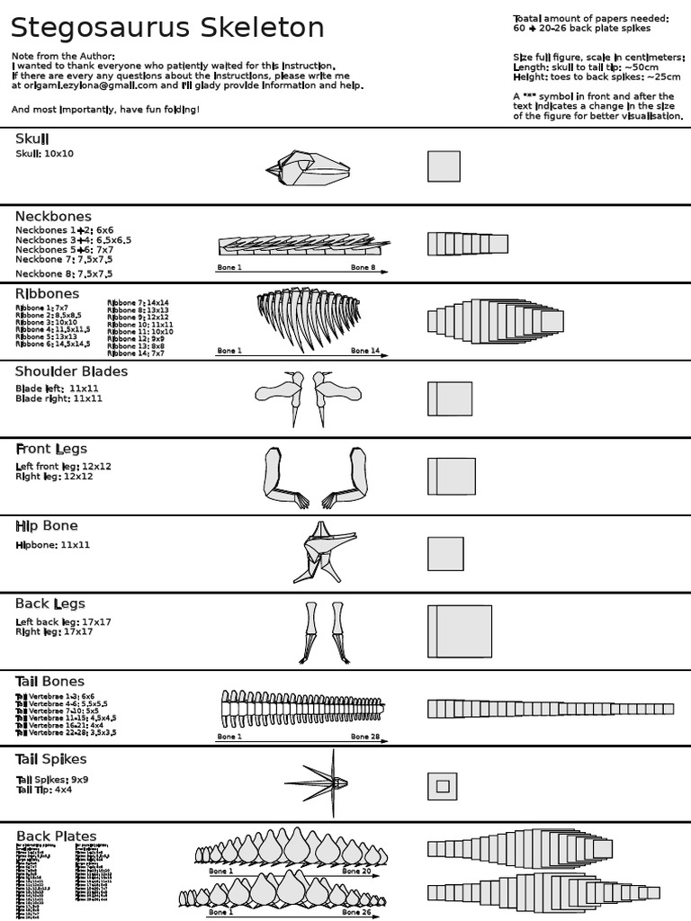 Origami Stegosaurus Instructions | PDF | Paleontology