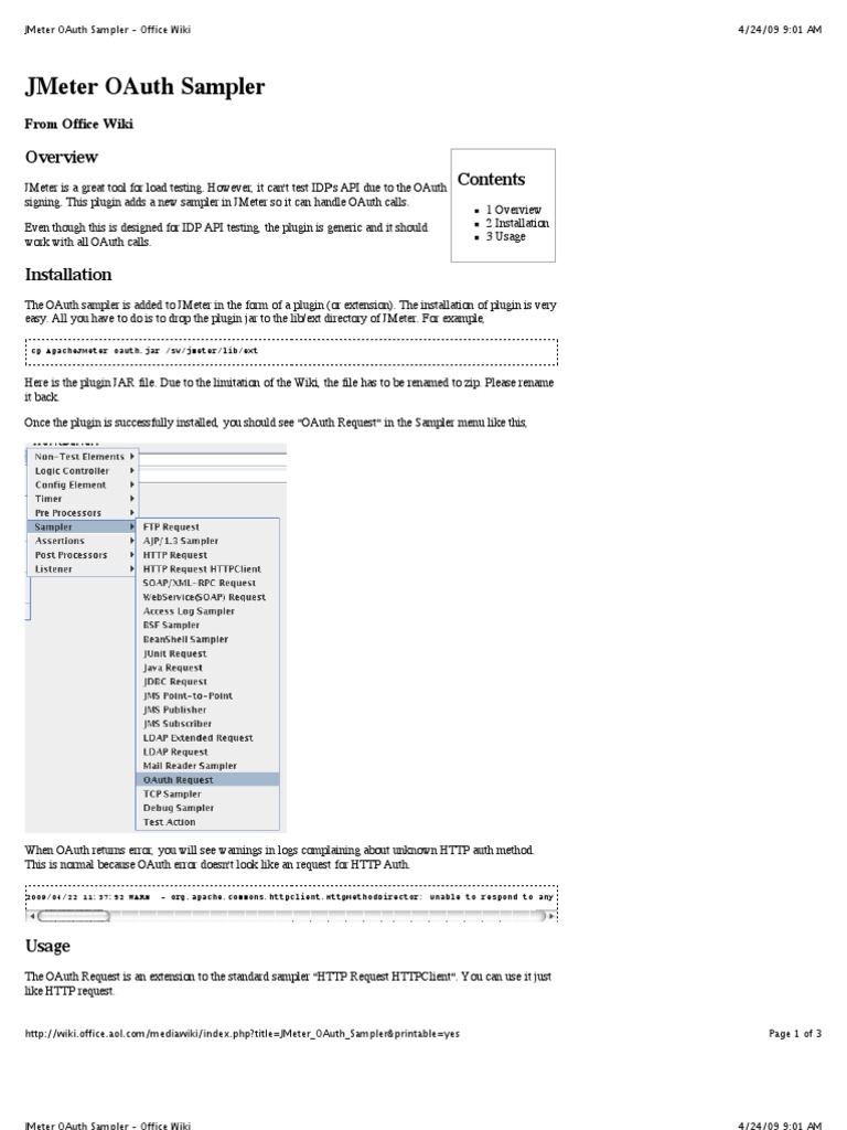 JMeter OAuth Sampler Guide | PDF | Hypertext Transfer Protocol | Public ...