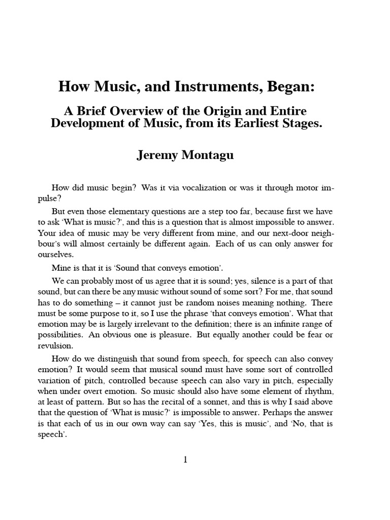 Origins of Music 2 | PDF | Homo | String Instruments