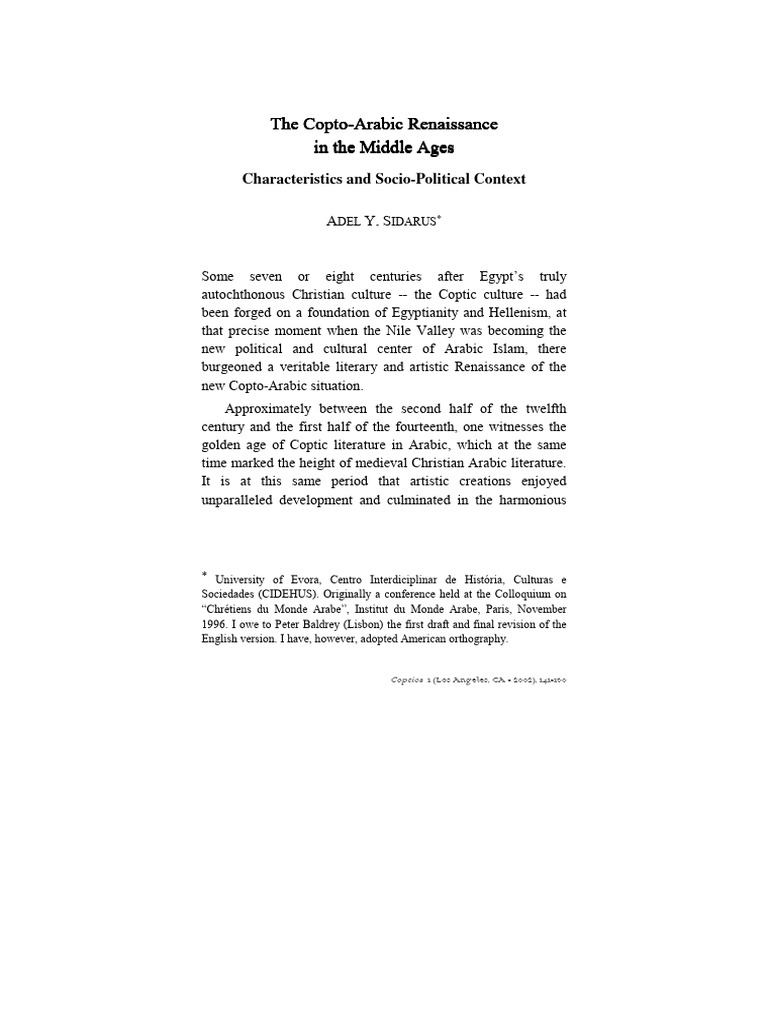 Coptic Arabic Renaissance Overview | PDF | Exegesis | Bible