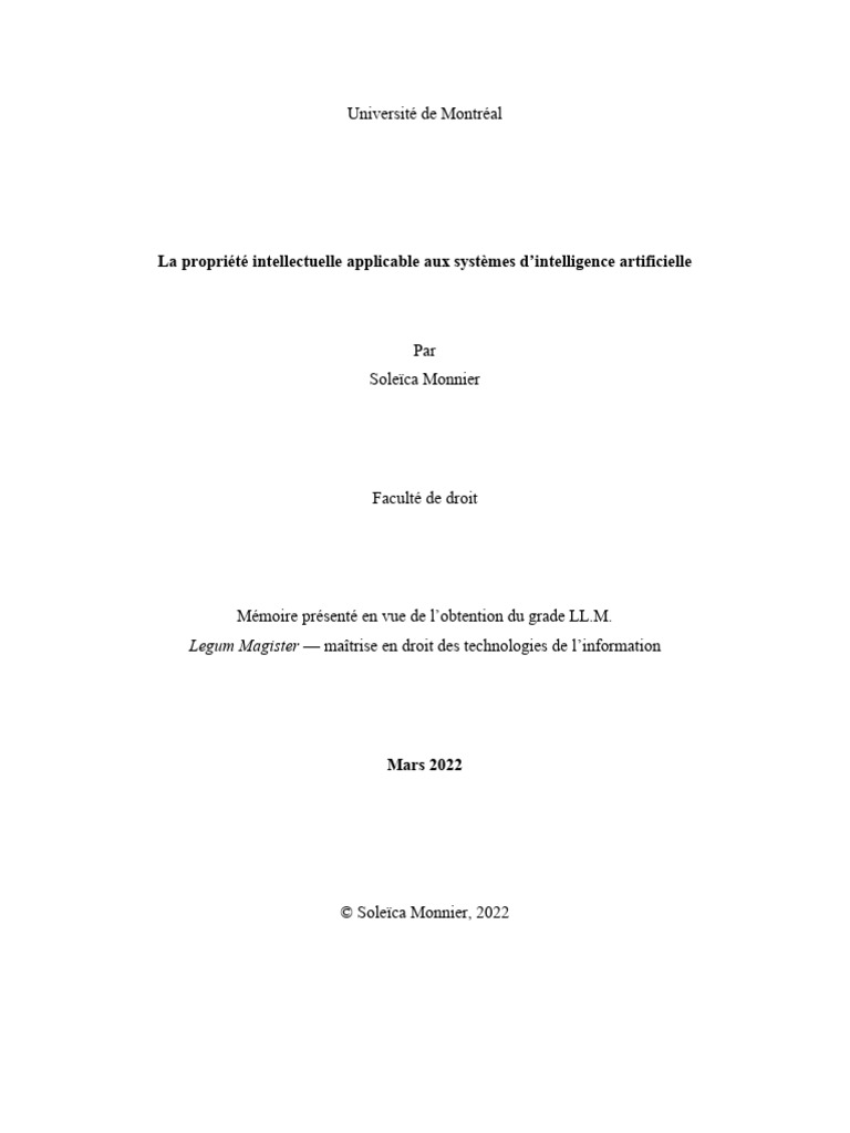 Monnier Soleica 2022 Memoire | PDF | Intelligence artificielle | Intelligence (IA) et sémantique
